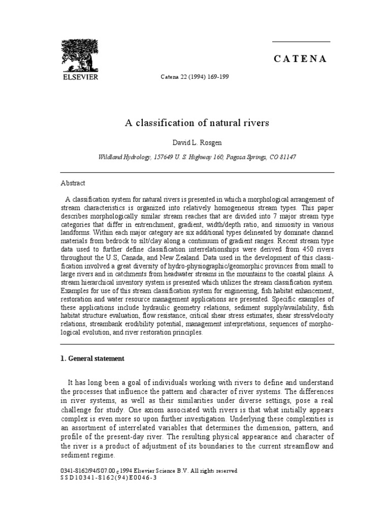 Natural River Classification Guide | PDF | River | Erosion