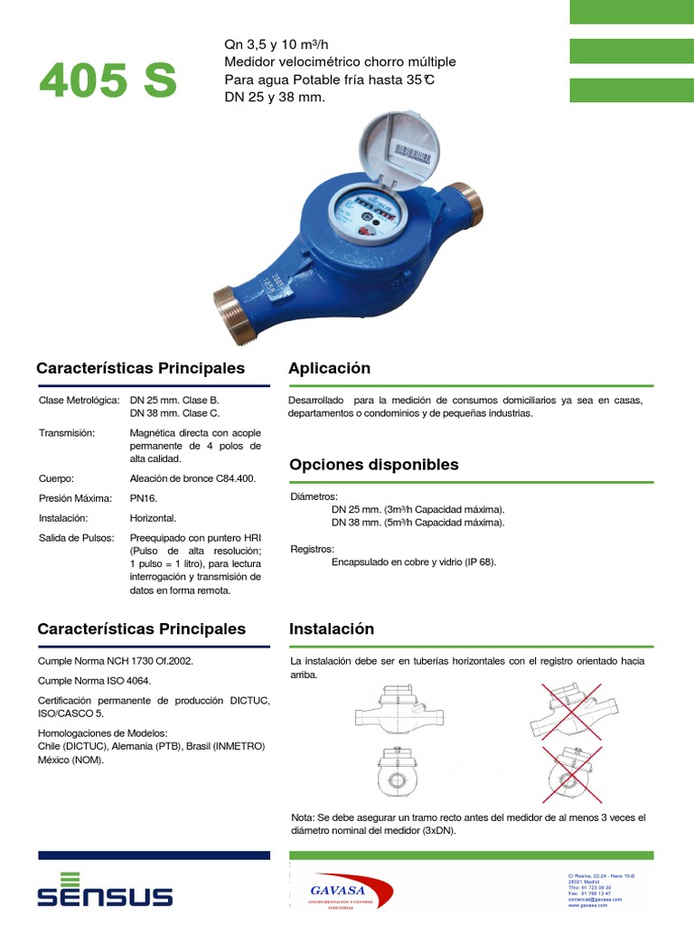 Sensus 405s | Descargar gratis PDF | Materiales | Materiales de construcción