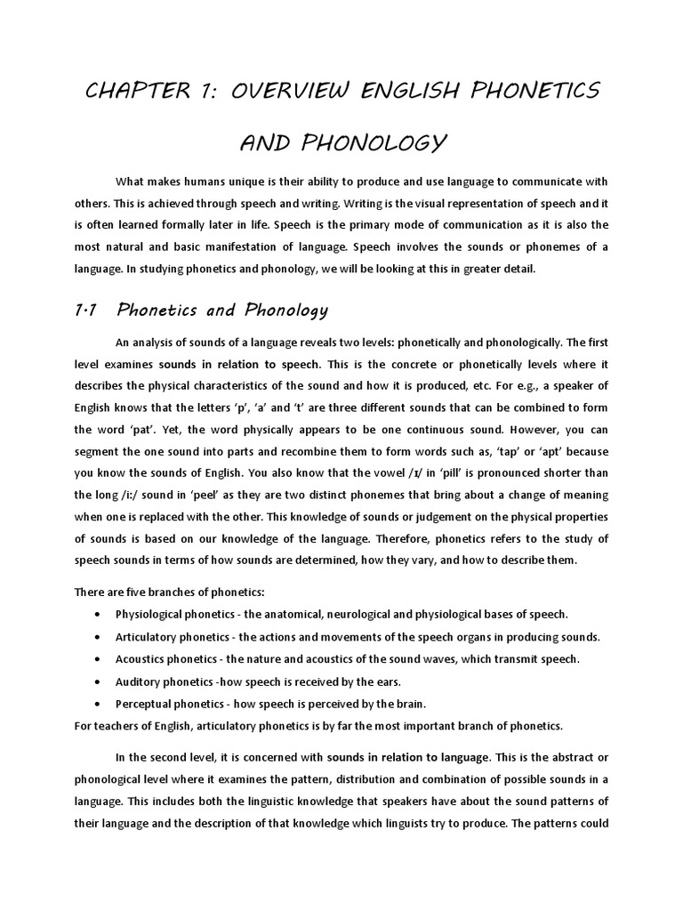 Phonetics Phonology Full Notes | PDF | Syllable | Phoneme