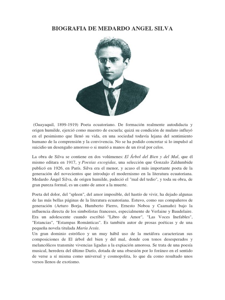 Biografia de Medardo Angel Silva | PDF | Poesía