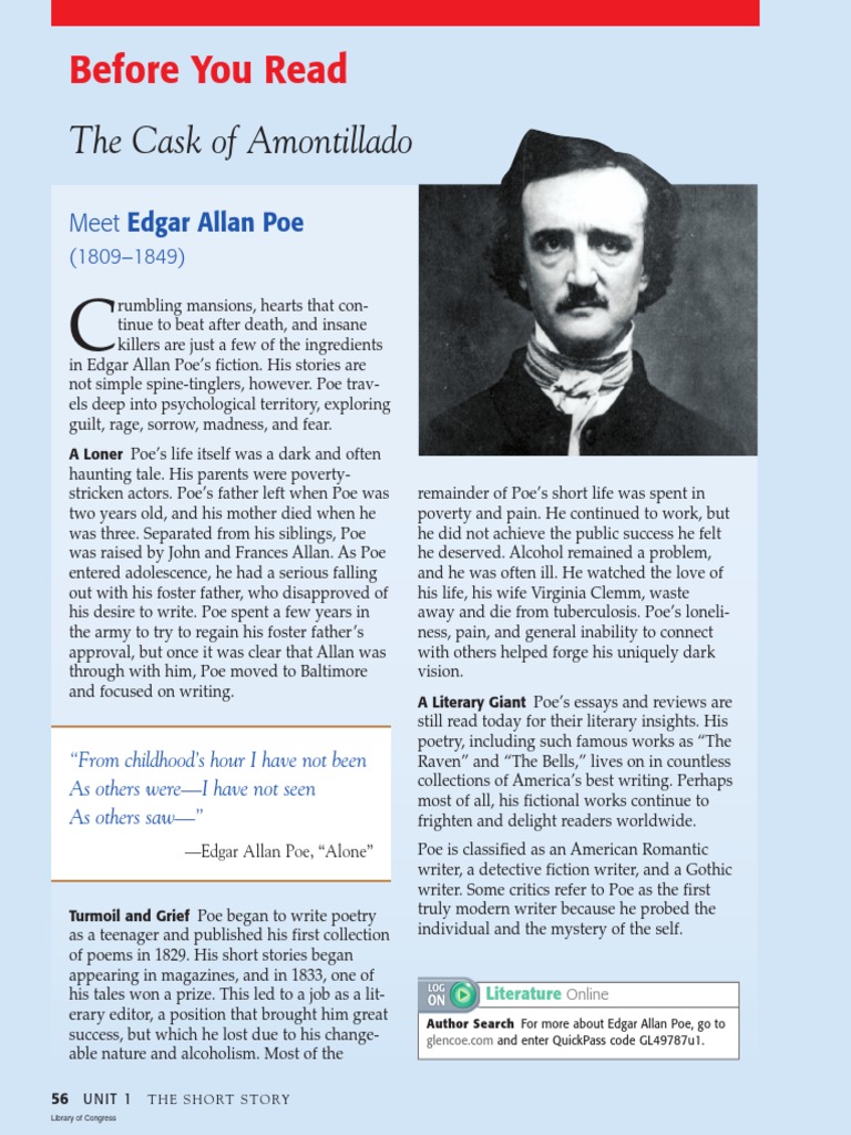 The Cask of Amontillado.pdf | Edgar Allan Poe | Fiction & Literature ...