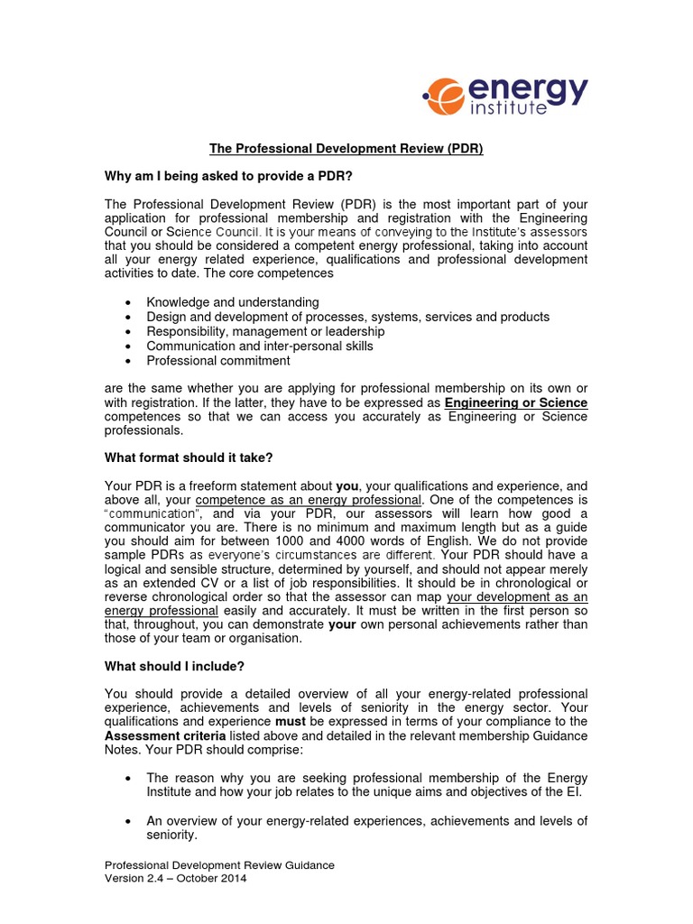 Professional Development Review Guidance | Download Free PDF ...