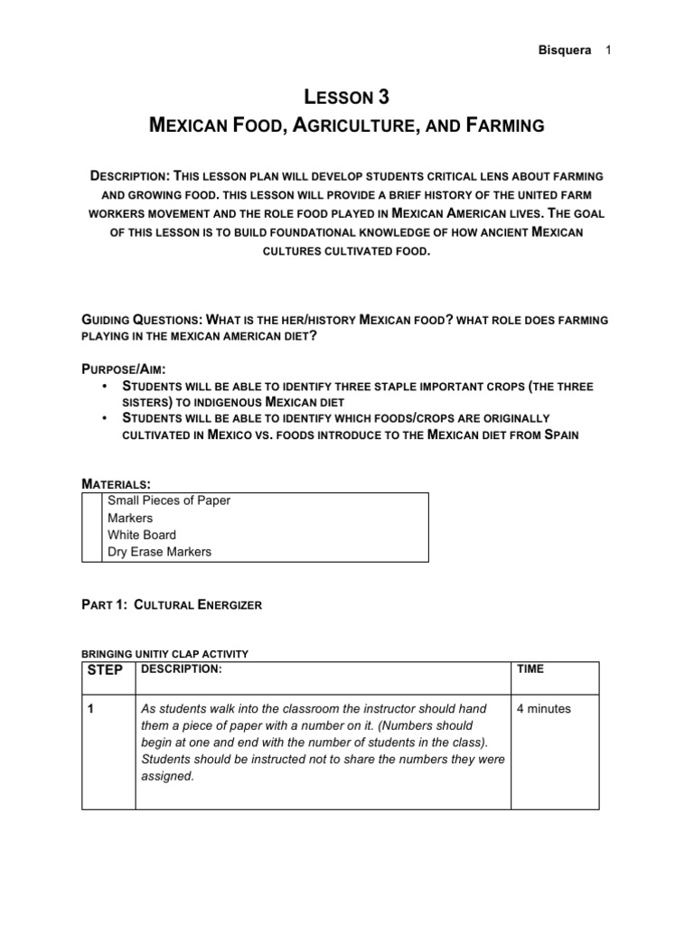 Lesson 3 | Download Free PDF | Mexican Cuisine | Mexico