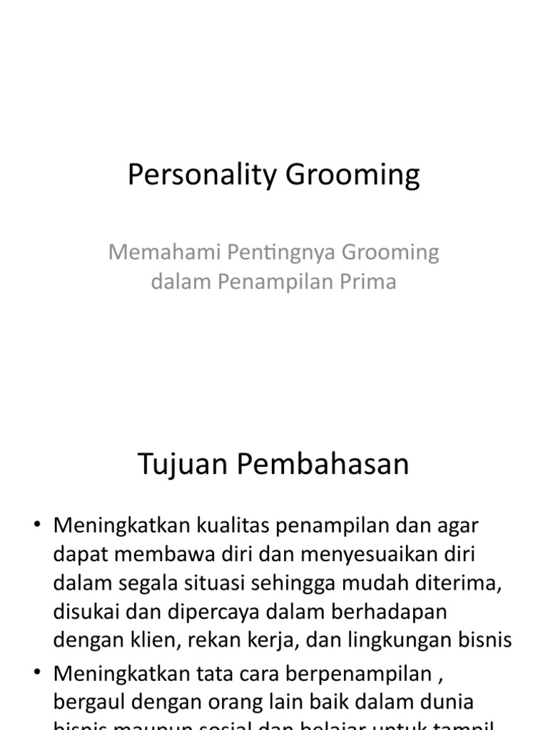 Grooming | PDF | Karier & Perkembangan | Pengembangan Diri