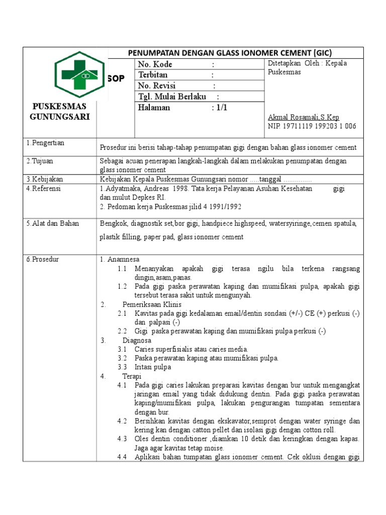 SOP Penumpatan Dengan GIC | PDF