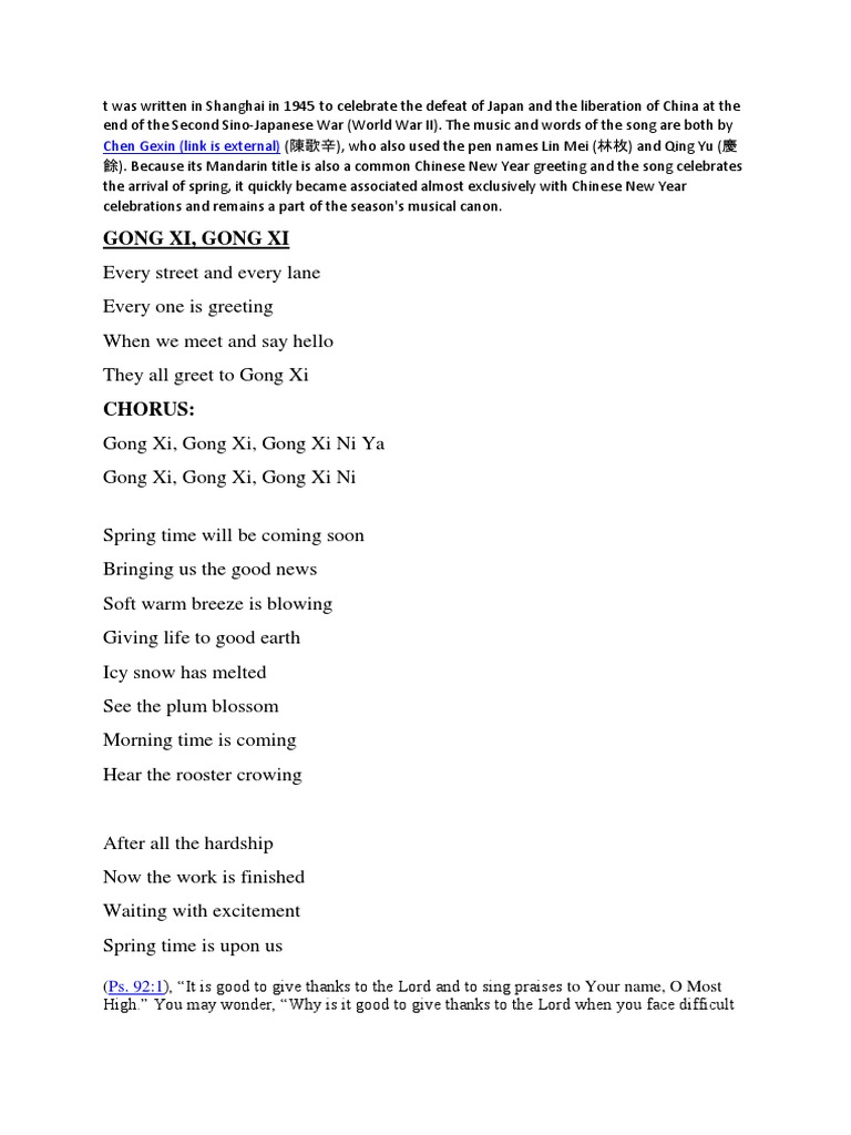 Gong Xi Gong Xi Song | PDF | Art