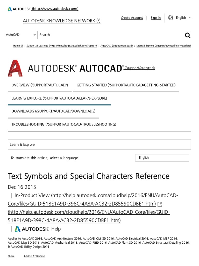 AutoCAD Text Symbols Guide | PDF | Auto Cad | Autodesk