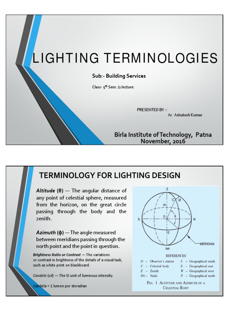 Terminologies Lighting | PDF | Physical Phenomena | Lighting