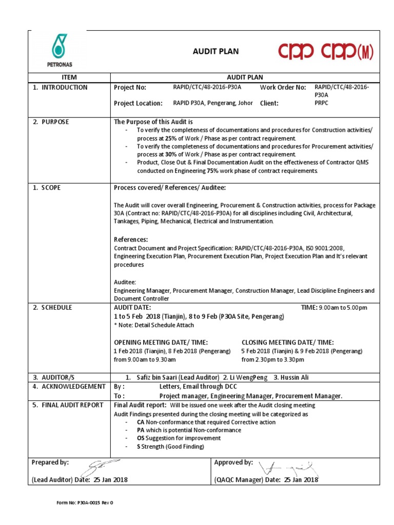 Audit Plan 1 Dec 2018 | PDF | Auditor's Report | Audit