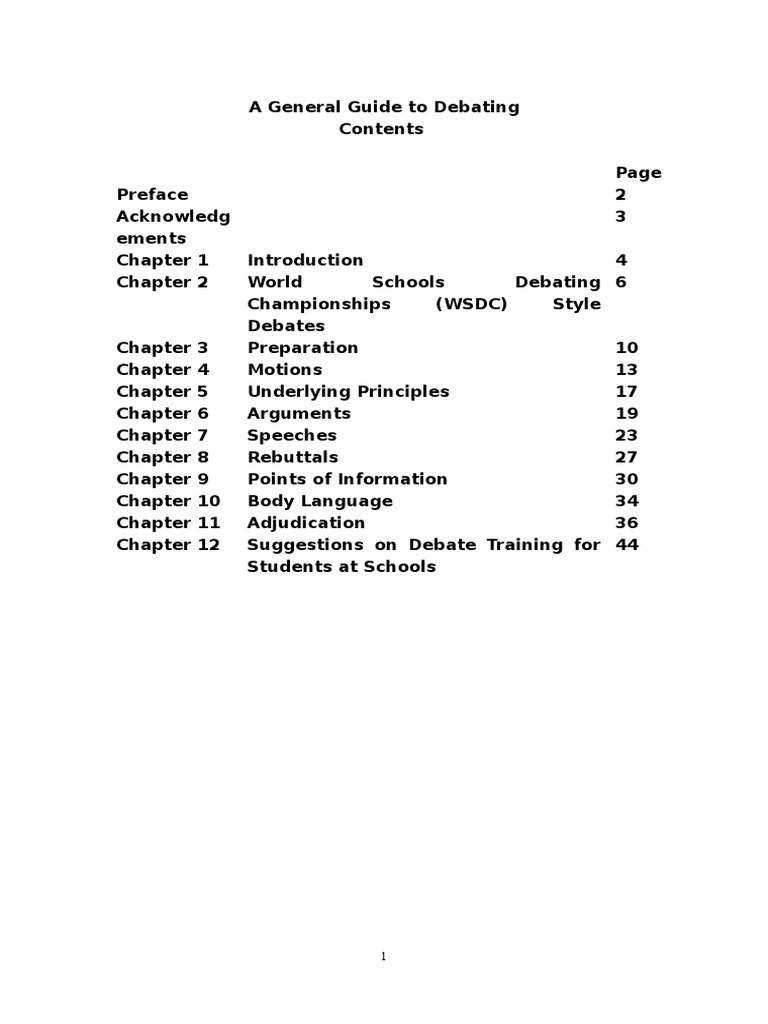 A General Guide To Debating - V2 | PDF | Argument | Audience