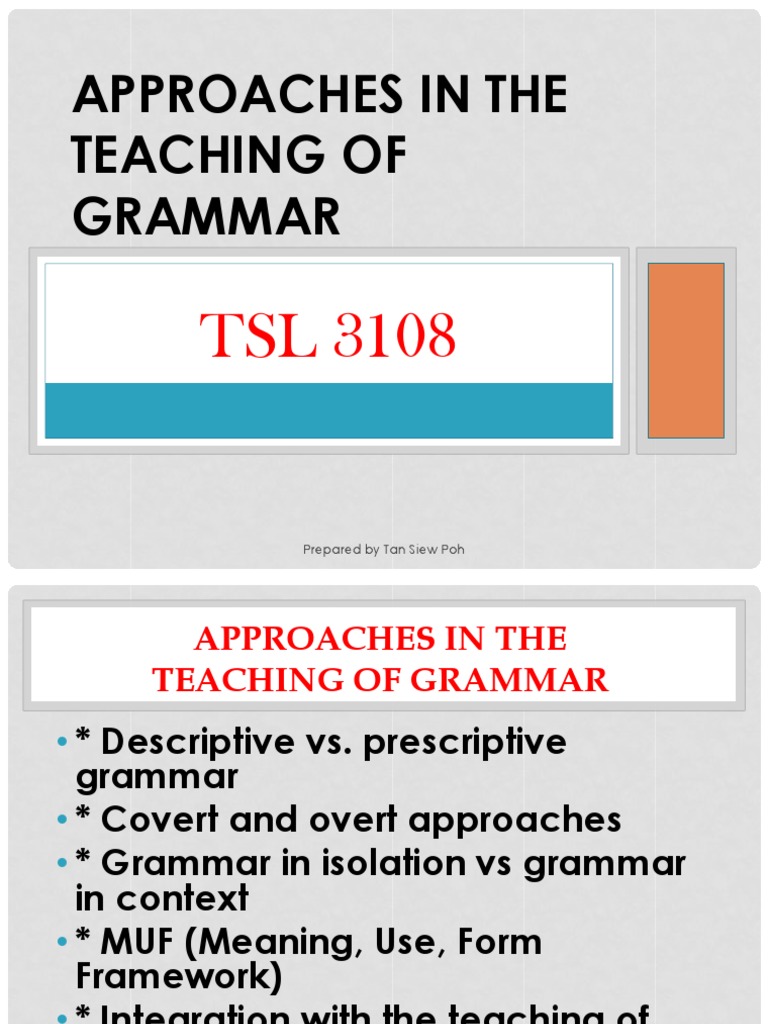 Approaches in Teachg of Grammar | PDF | Phrase | Clause