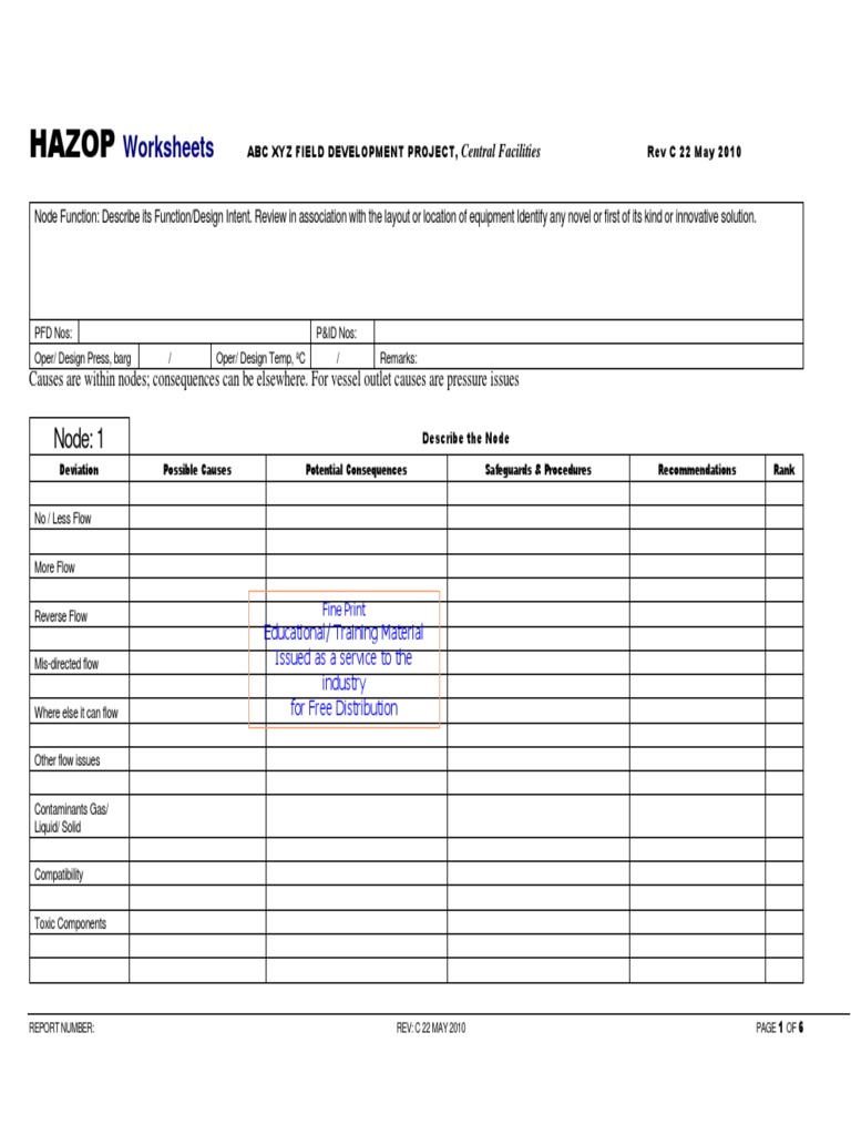 Template Hazop Worksheet | Download Free PDF | Energy Technology ...