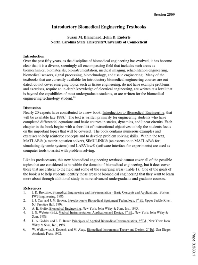 Introductory Biomedical Engineering Textbooks PDF | PDF | Biomedical ...