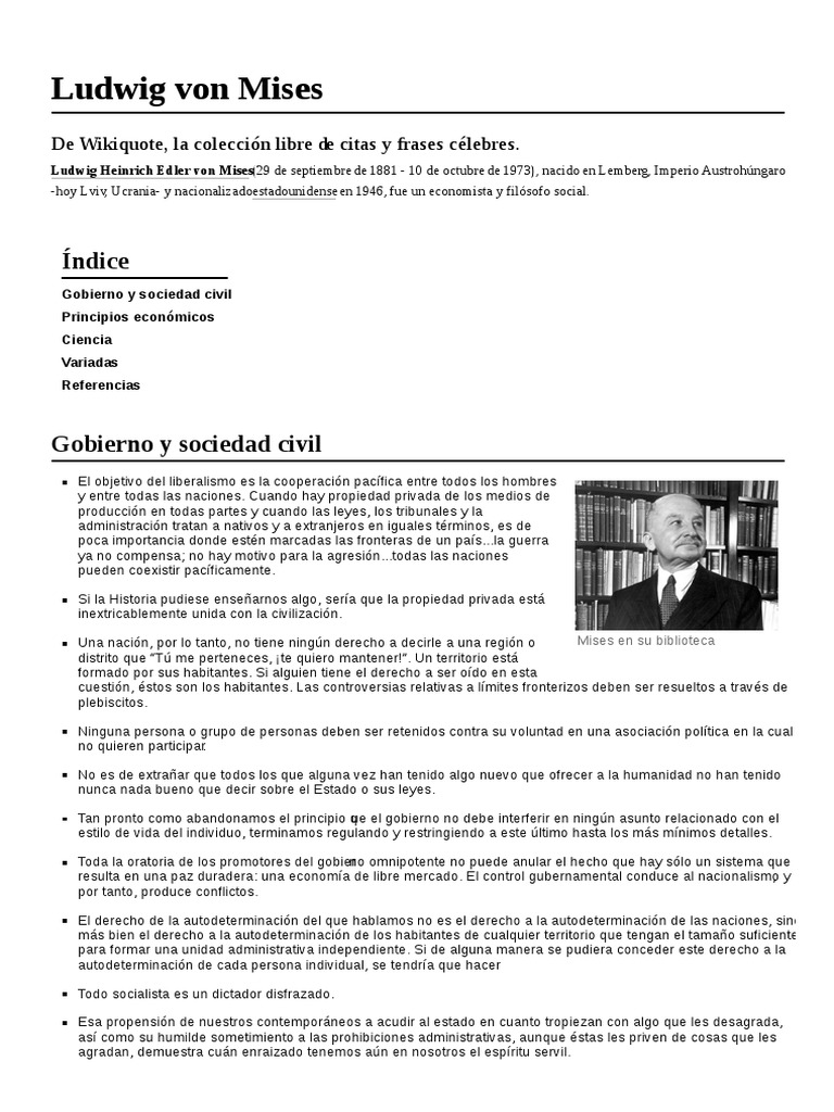 Ludwig Von Mises | PDF | Science | Autodeterminación