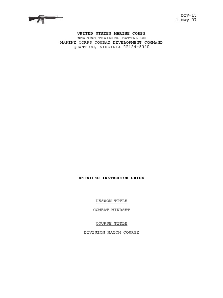 DIV 15 Combat Mindset PDF | PDF | Perception | Visual Perception