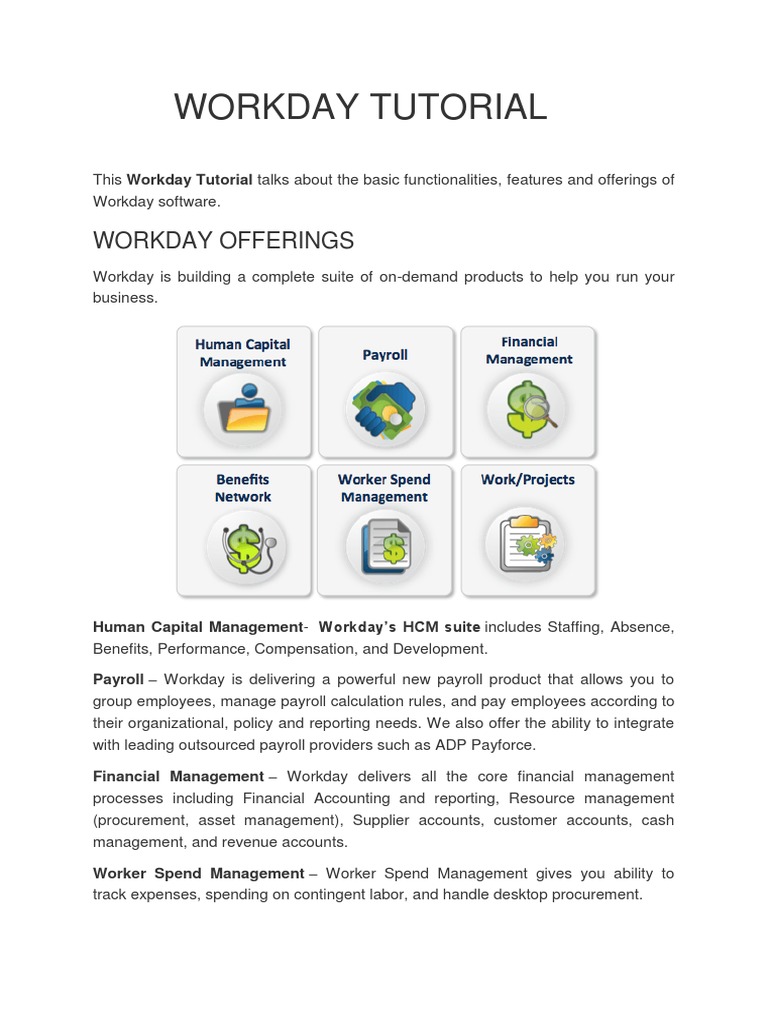 Workday Tutorial For Beginners | PDF | Databases | Business Process