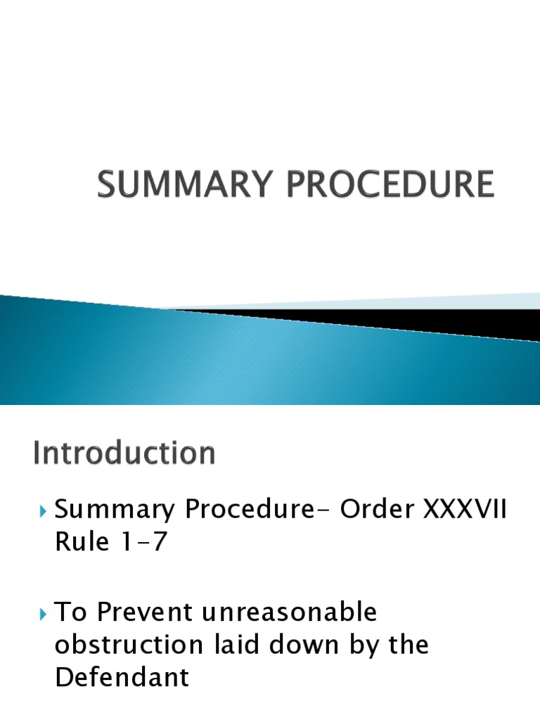 Summary Procedure | Download Free PDF | Negotiable Instrument | Lawsuit