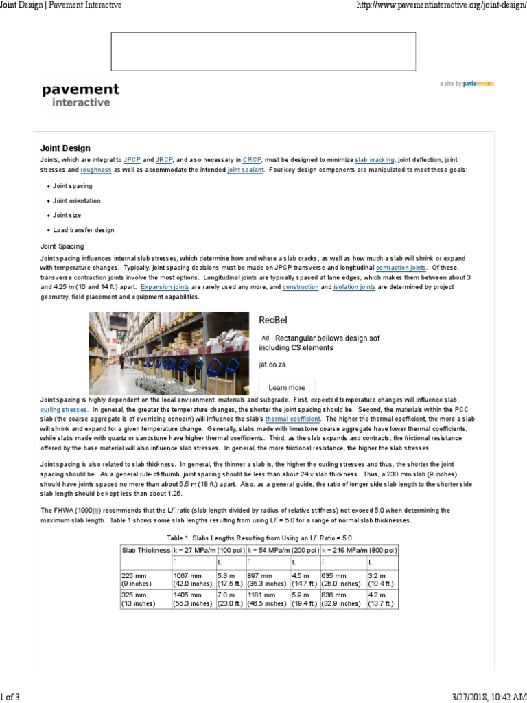 JPCP JRCP CRCP Slab Cracking Roughness Joint Sealant | PDF | Friction ...