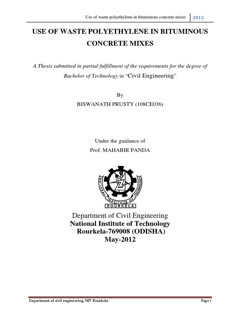 Asphalt Mix Design With Using Plastic Waste. | PDF | Road Surface | Asphalt