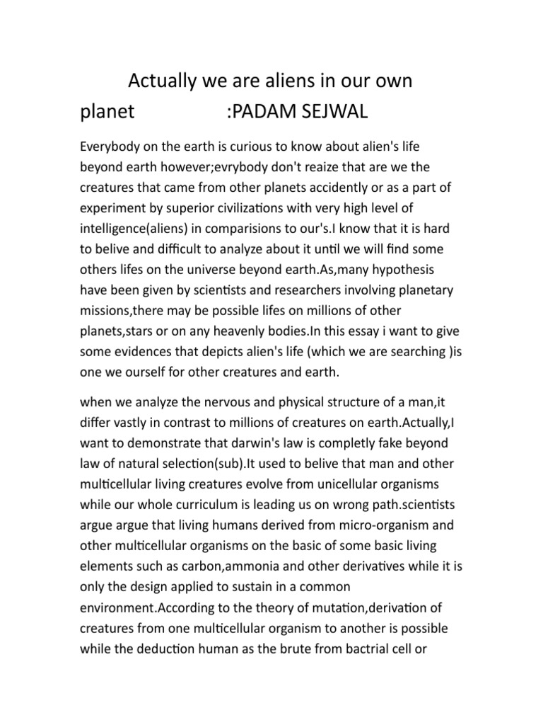 Alien's Life | PDF | Extraterrestrial Life | Organisms