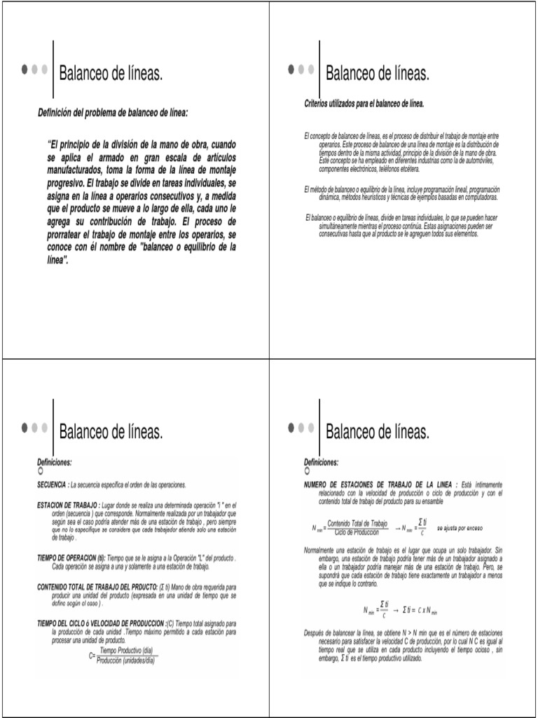 Balanceo de Líneas de Montaje: Guía Completa | PDF | Heurístico ...