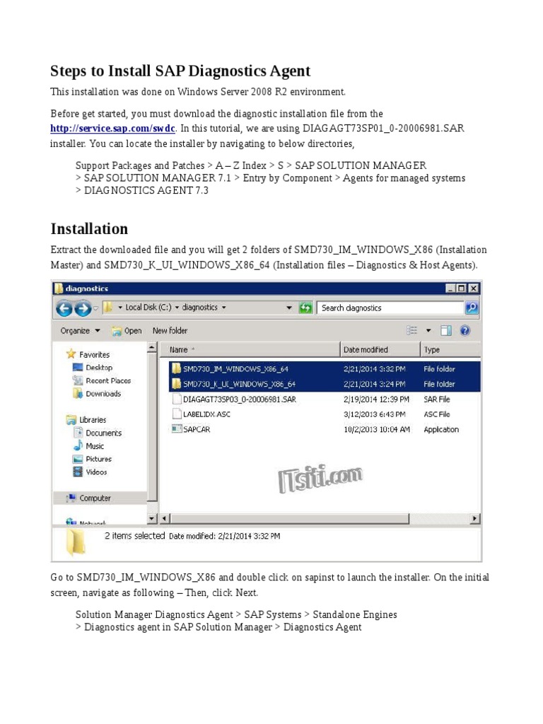 Steps To Install SAP Diagnostics Agent | PDF | Installation (Computer Programs) | Windows Server ...