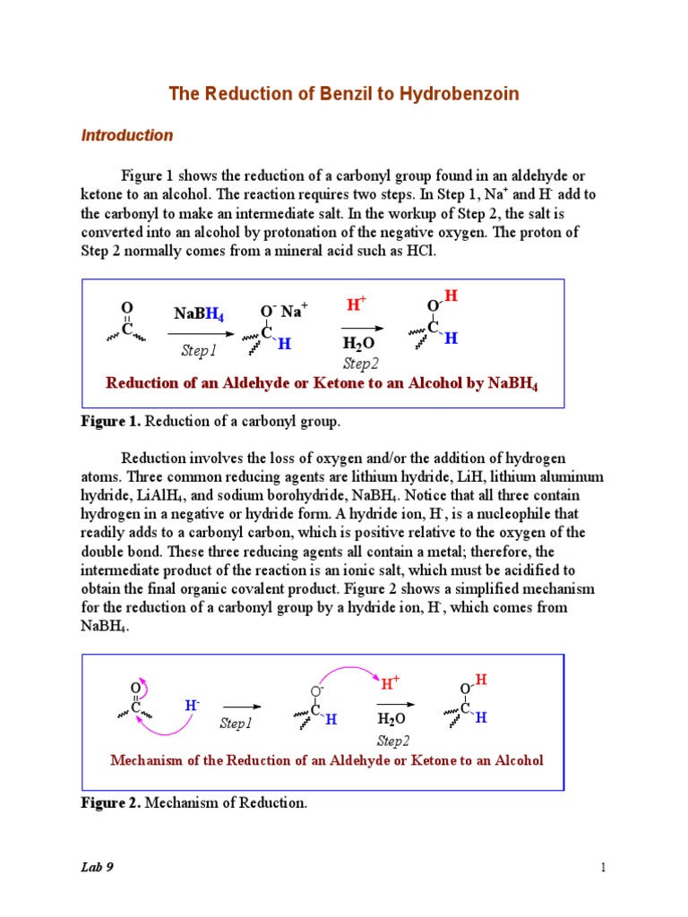 Benzil Reduction to Hydrobenzoin with NaBH4 | PDF | Hydride | Alcohol
