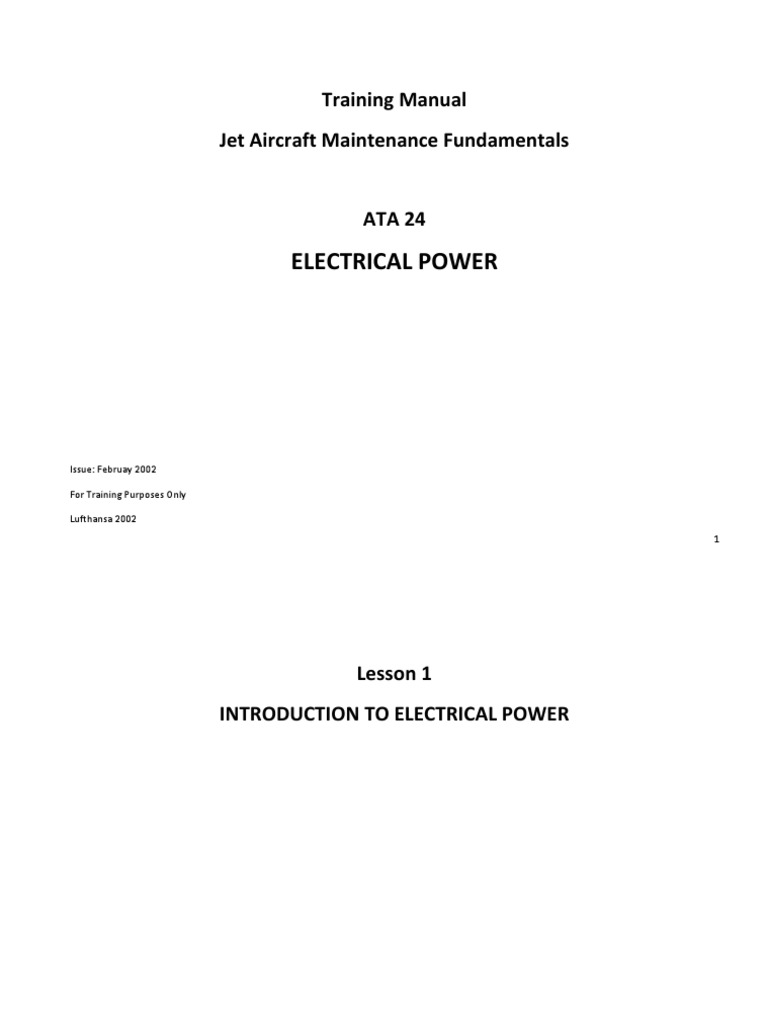 ATA-24- Điện tàu bay | PDF | Fuse (Electrical) | Transformer