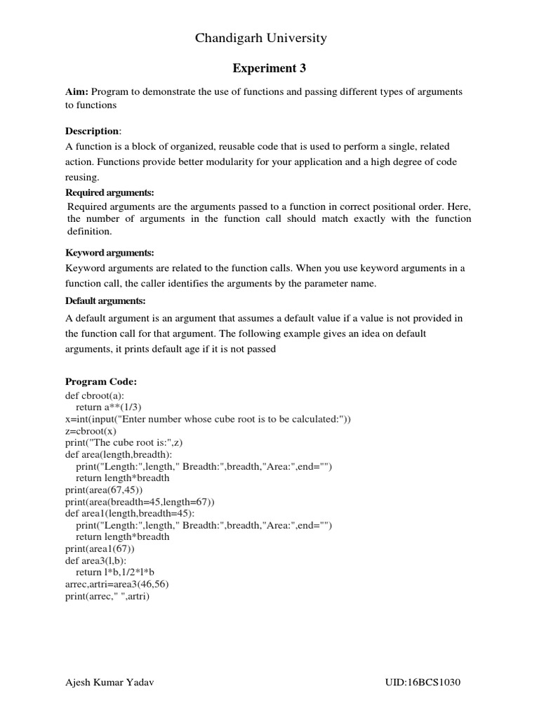 Chandigarh University: Experiment 3 | PDF