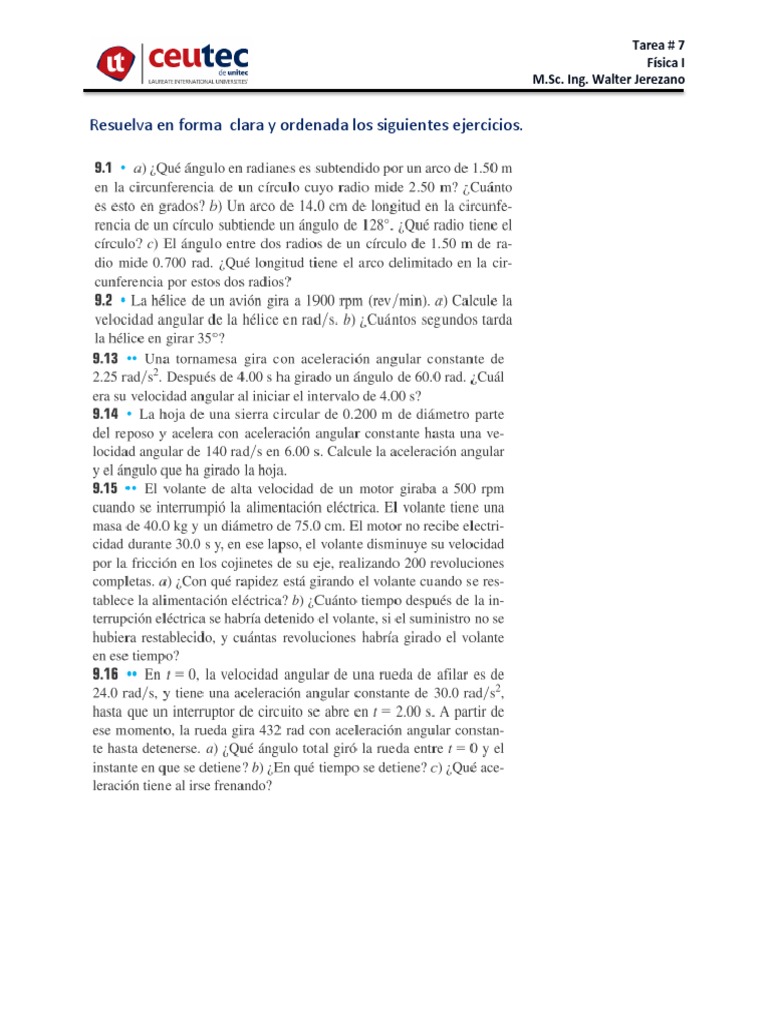 Tarea 7 (I - 2018) | PDF