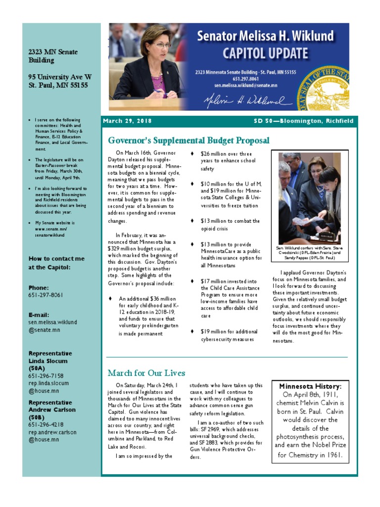 Email Update - 3-29-18 | PDF | Minnesota | Government