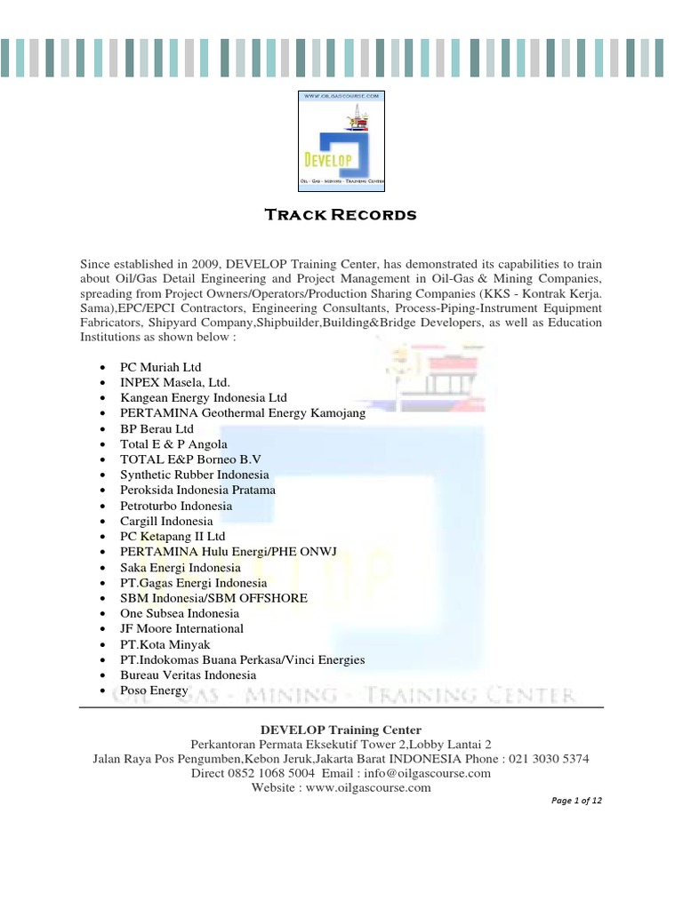 Oil & Gas Training Clients List | PDF