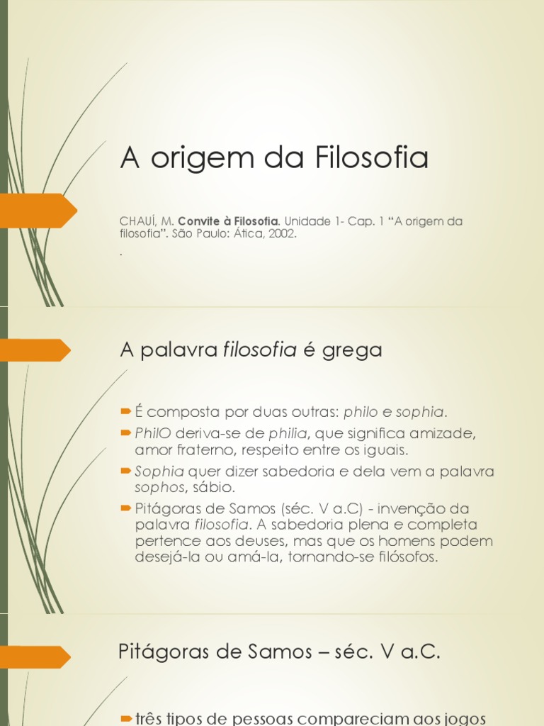 A Origem Da Filosofia | PDF | Sabedoria | Humano