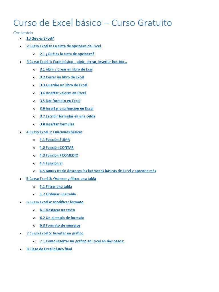 Curso de Excel Básico | PDF | Microsoft Excel | Archivo de computadora
