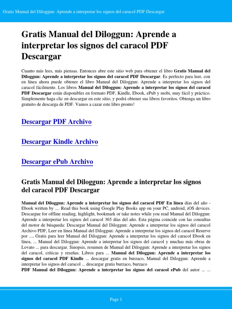 Manual Del Diloggun Aprende A Interpretar Los Signos Del Caracol | PDF ...