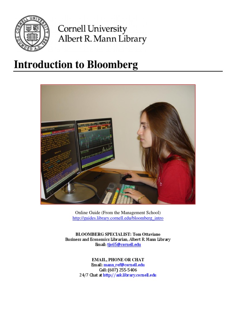 Generic Bloomberg Handout Not For This Class Introduction To Bloomber1 ...