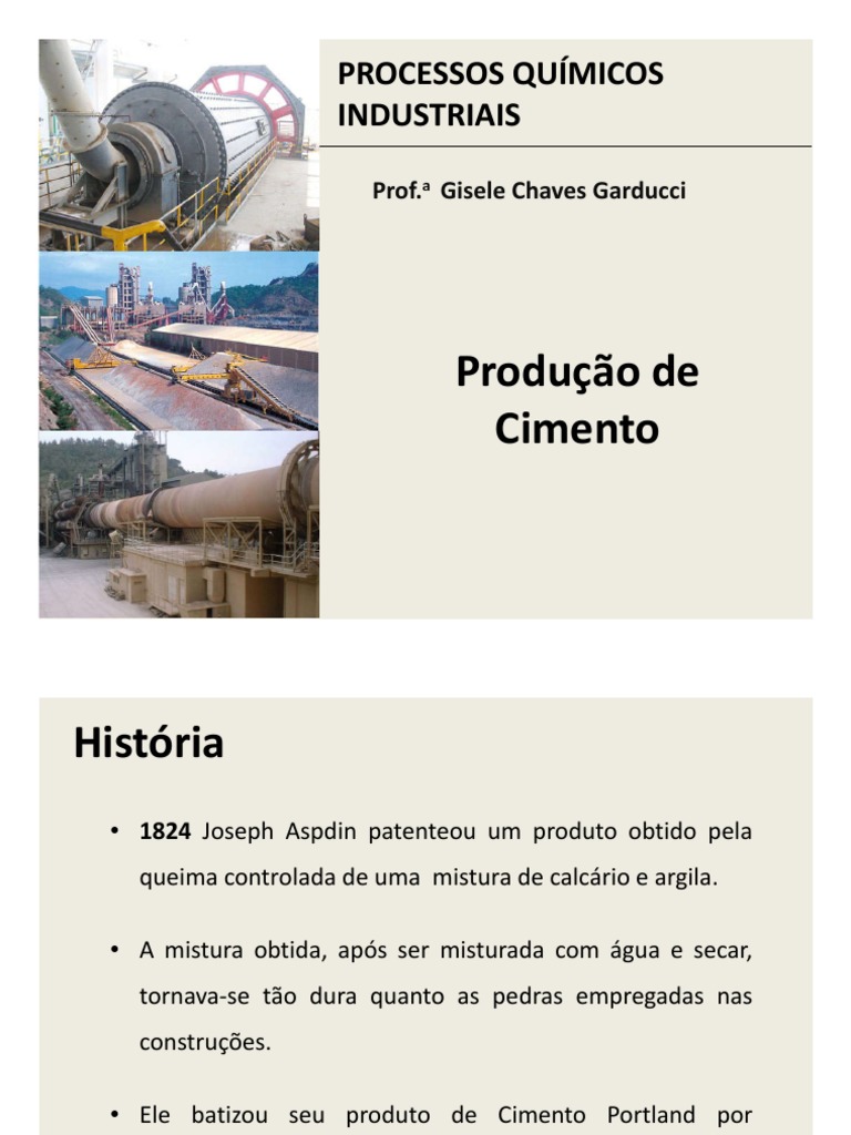 Aula 11 Produção De Cimento Pdf Pdf Cimento Materiais