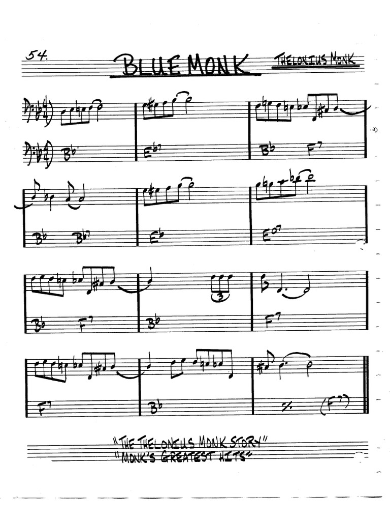 Blue Monk - Monk (Bass Clef)