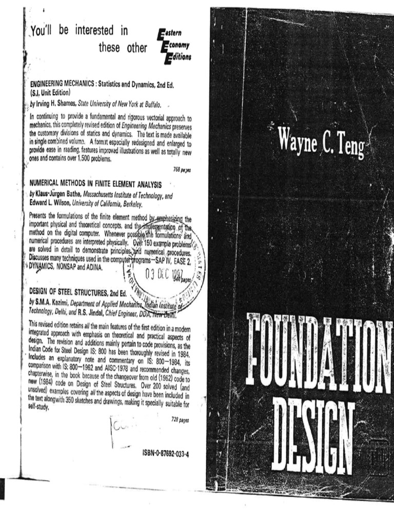 Teng W. - Foundation Design - 1962 (1992 Reprint) PDF | PDF