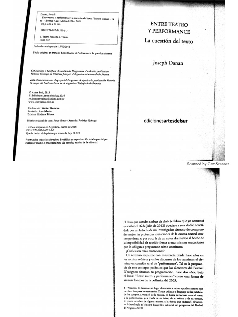 10 - Danan, Joseph. Entre Teatro y Performance | PDF