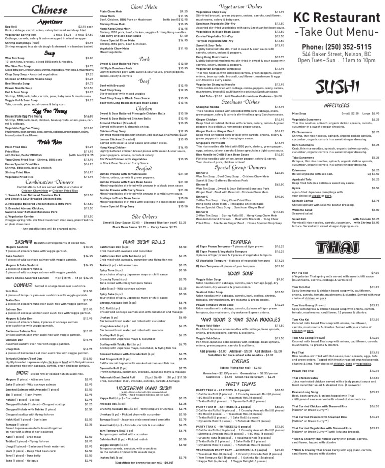 KC TakeOutMenu Proof | Sushi | Salad
