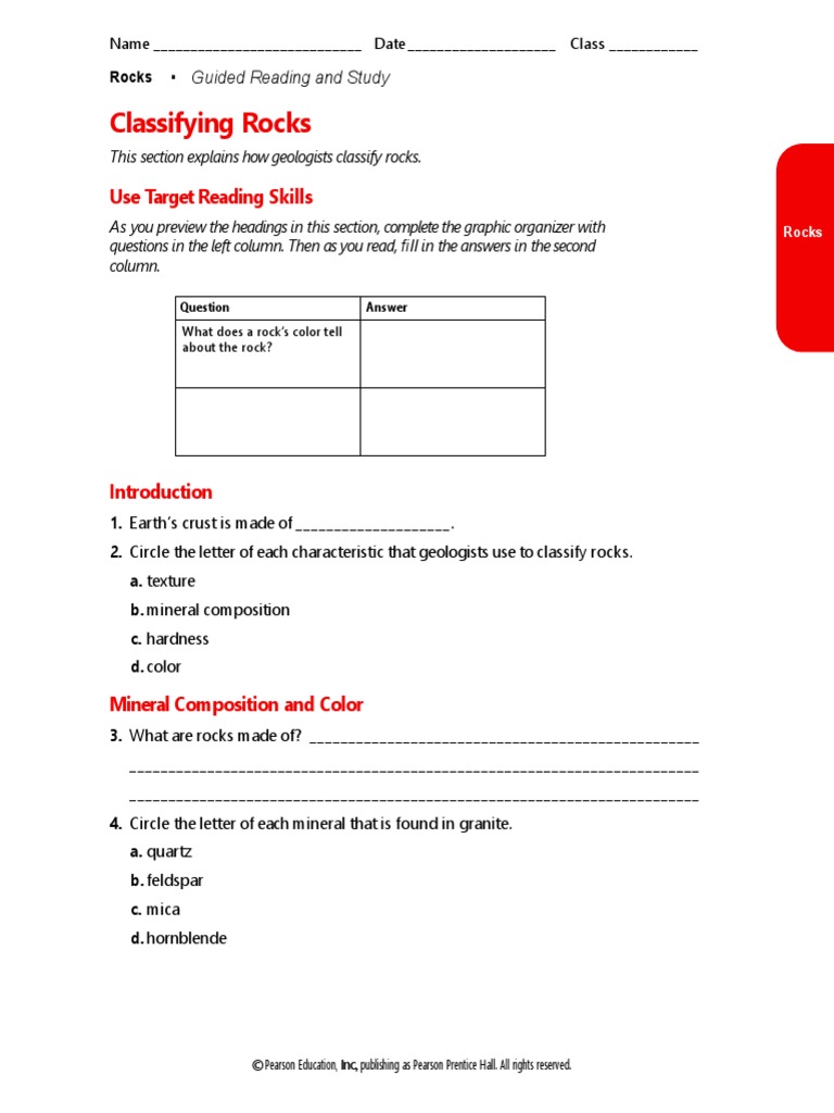 Classifying Rocks InsideEarth5.1 3and5 6 | PDF | Rock (Geology ...