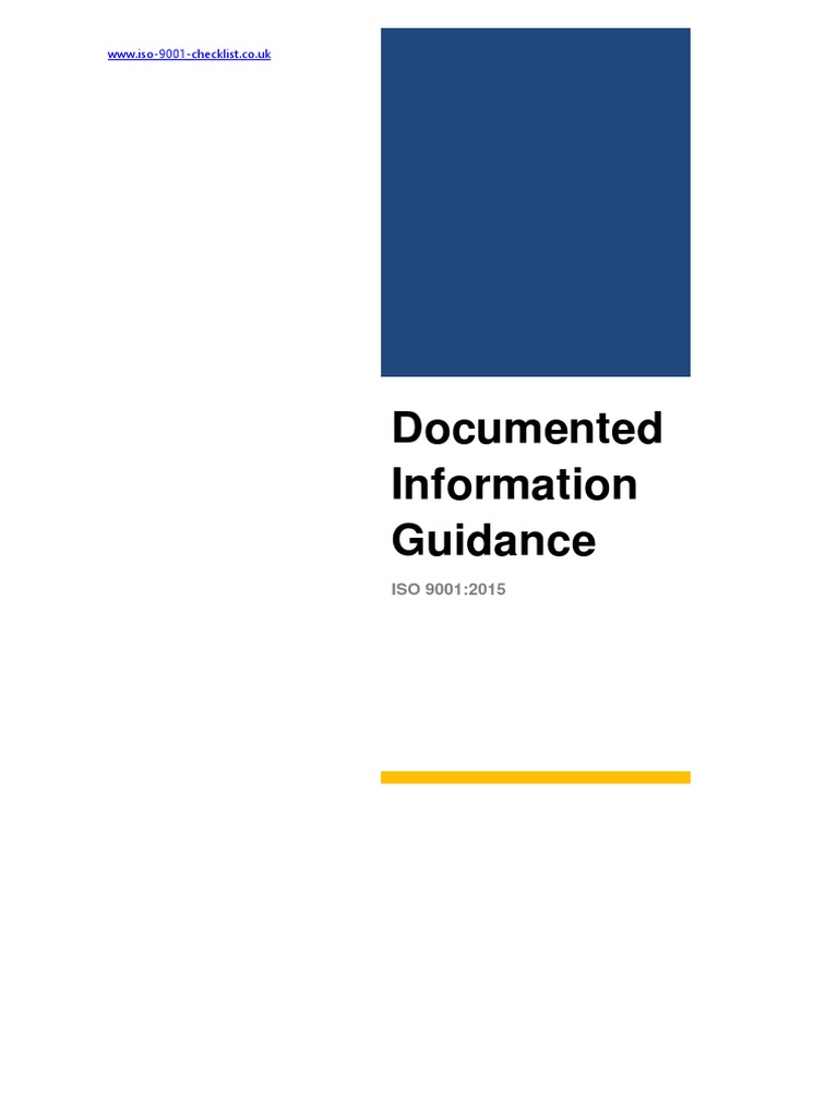 Documented Information Guidance Sample ISO 9001 | Download Free PDF ...