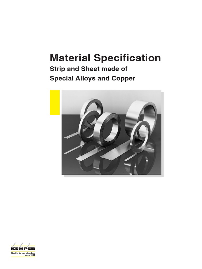 Material Specification Special Alloys and Copper | PDF | Copper ...