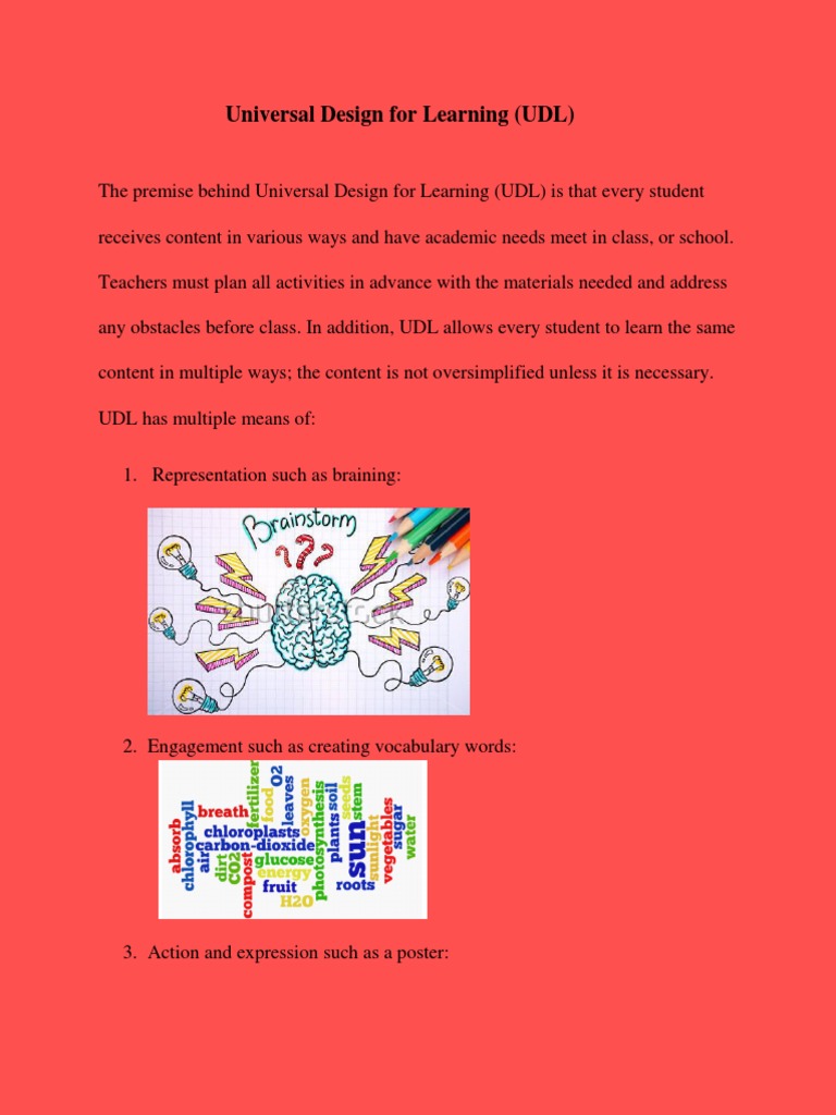 Universal Design For Learning (UDL) | PDF