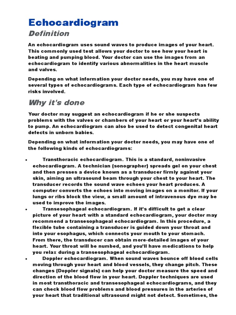 Echocardiogram Mayo | Download Free PDF | Echocardiography | Heart