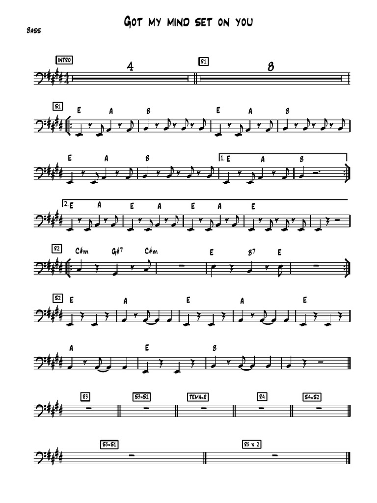 Got My Mind Set On You - Bass | PDF