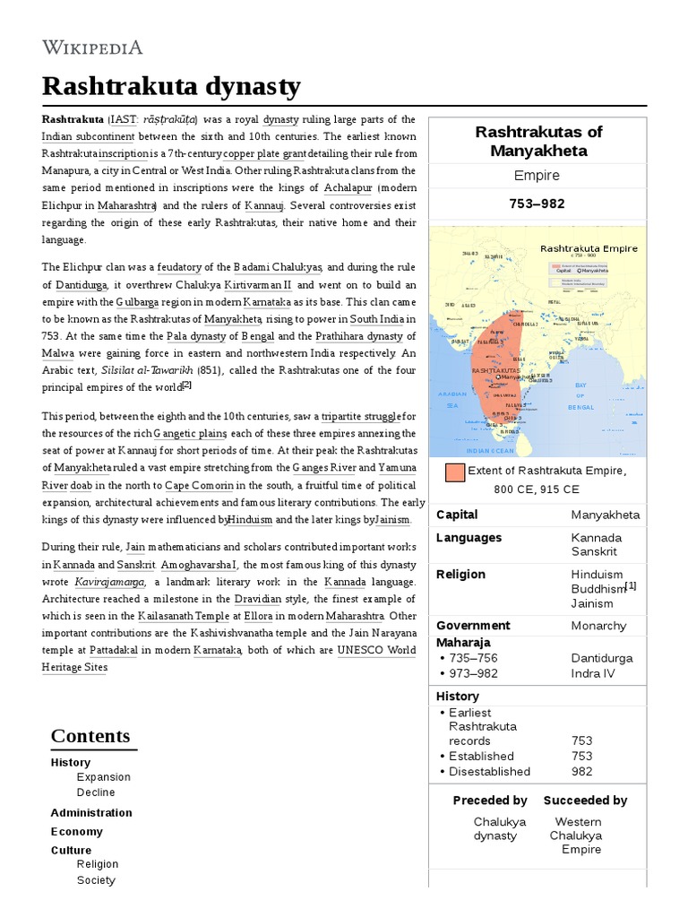 Rashtrakuta Dynasty | PDF | Jainism | Religion And Belief