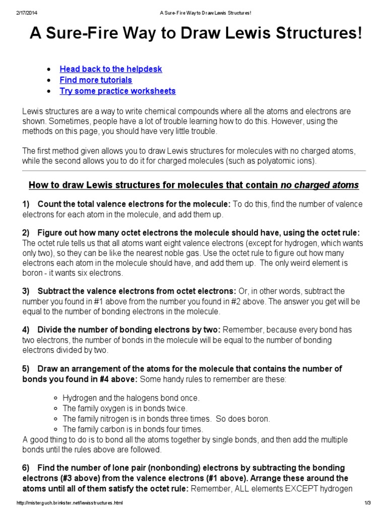 Draw Lewis | PDF | Chemical Bond | Ion