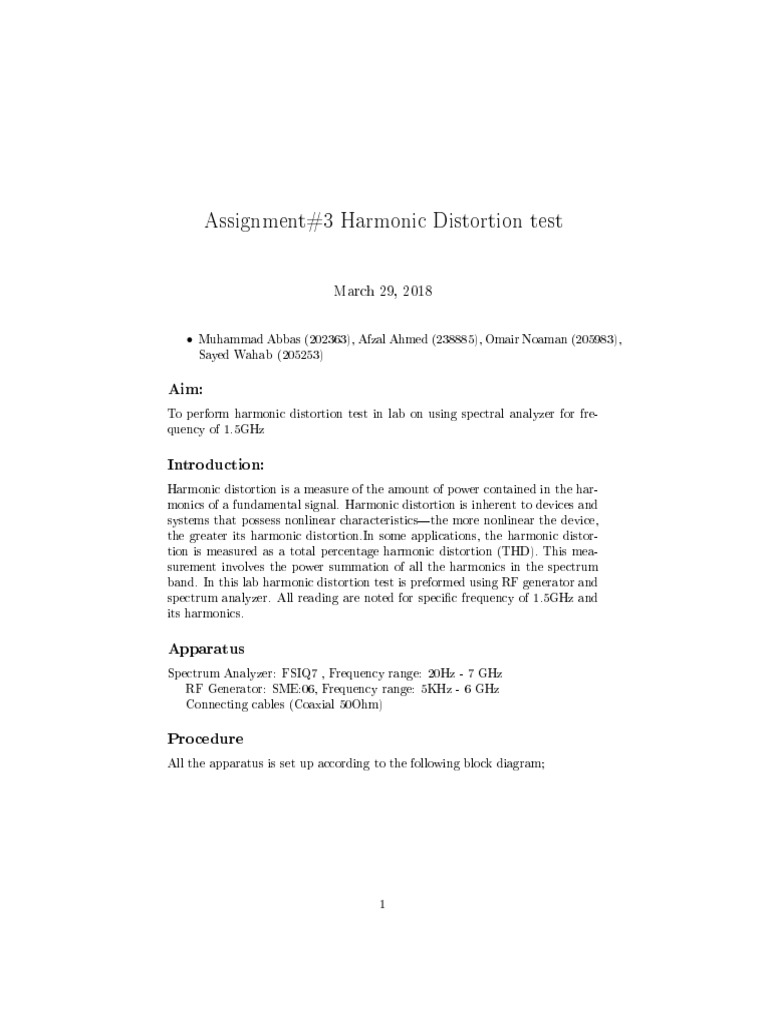 Harmonic Distortion Test at 1.5GHz | PDF | Computers